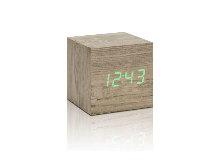 Gingko-cube click clock | hamu-zöld | designgrund