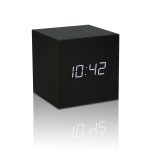 Gingko gravity cube click clock | fekete | designgrund